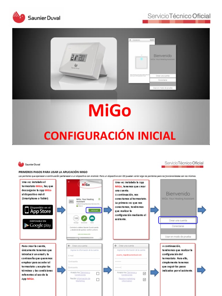 1 Configuracion Inicial Migo 847332 | PDF | Aplicación movil | Termostato