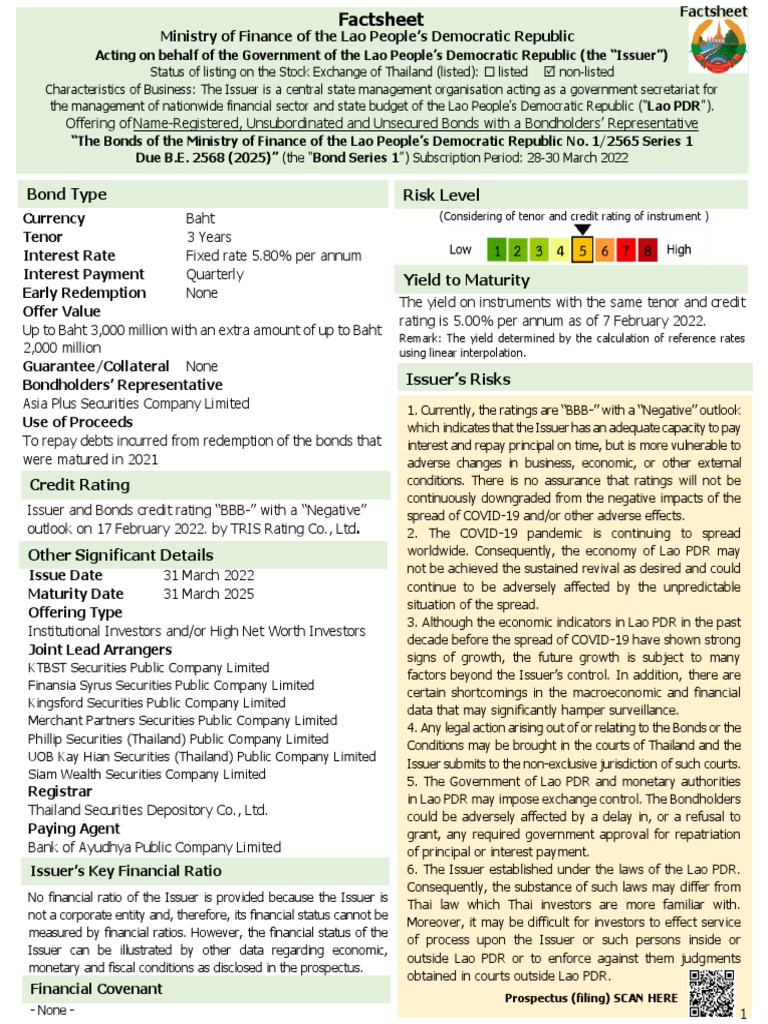 Bond Type Risk Level: (Considering of Tenor and Credit Rating of ...