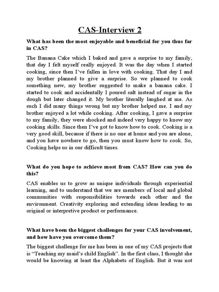 CAS Reflections: Cooking, Teaching, and Community | PDF | Learning | Psychology