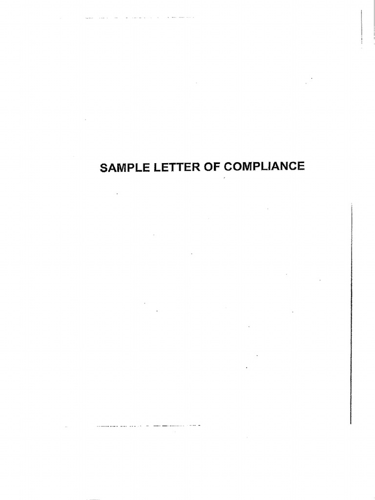 Sample Letter (Compliance Letter) | PDF