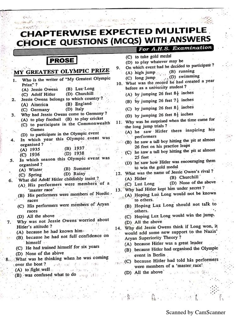 Modern Abc English Sample Paper MCQ Based | PDF