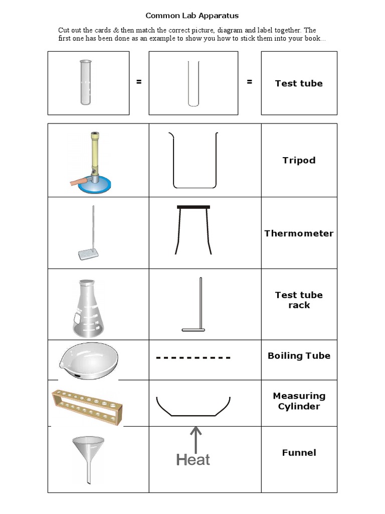 Common Lab Apparatus - Cut & Stick | PDF