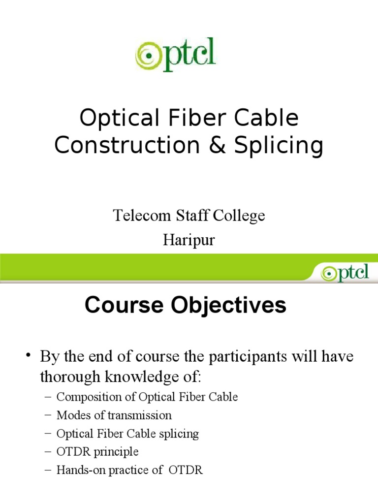 Optical Fiber Cable Course Guide | PDF | Optical Fiber | Cable