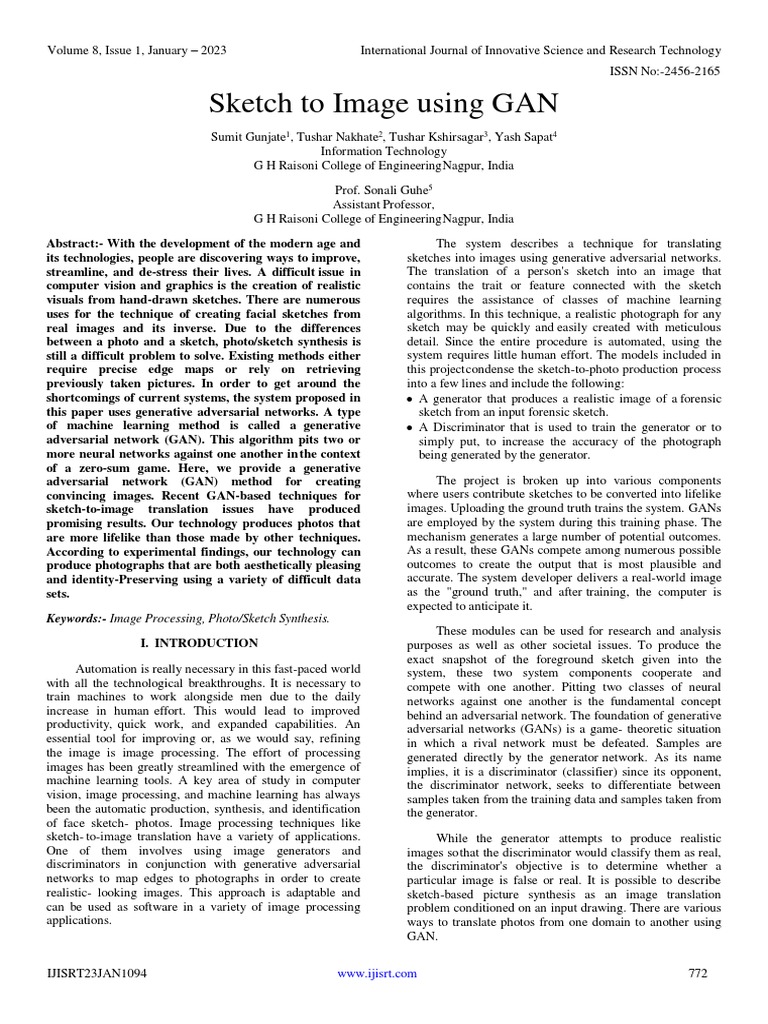 Sketch To Image Using GAN | PDF | Machine Learning | Artificial Neural Network