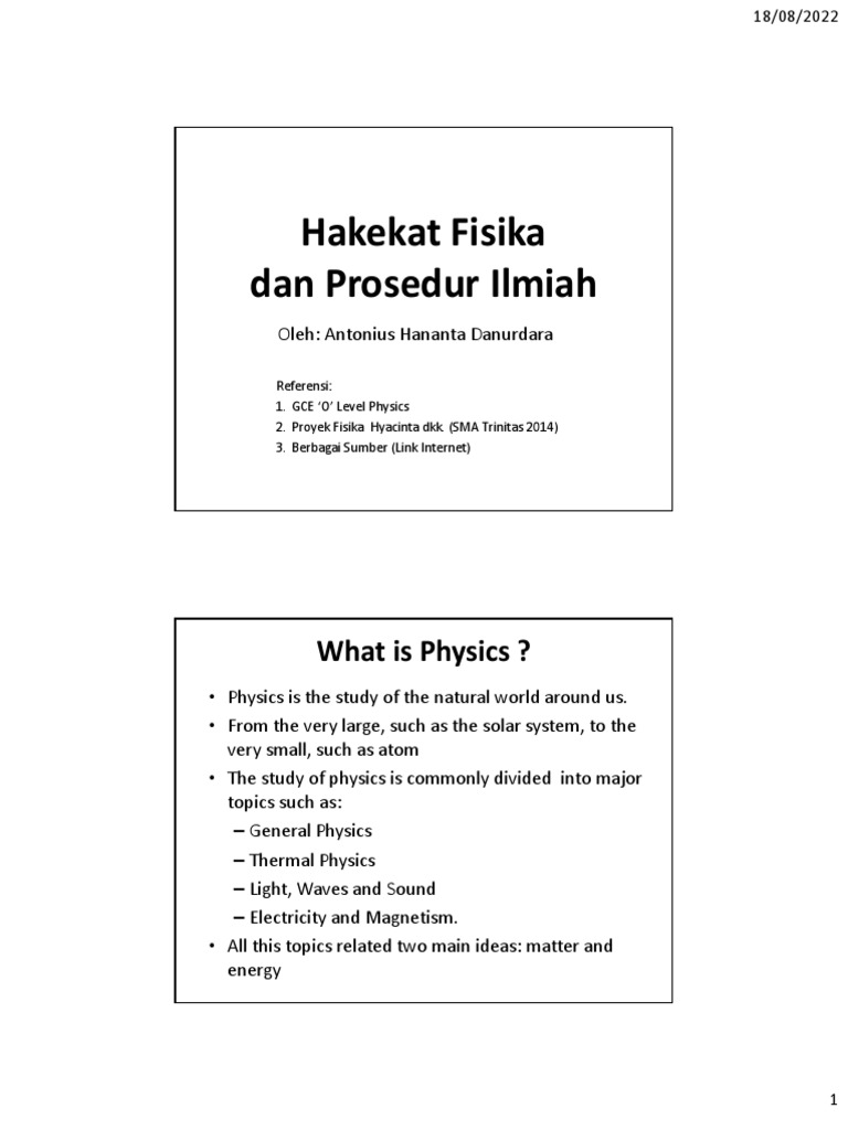 Materi Hakekat Fisika-Produk Dan Prosedur Ilmiah | PDF