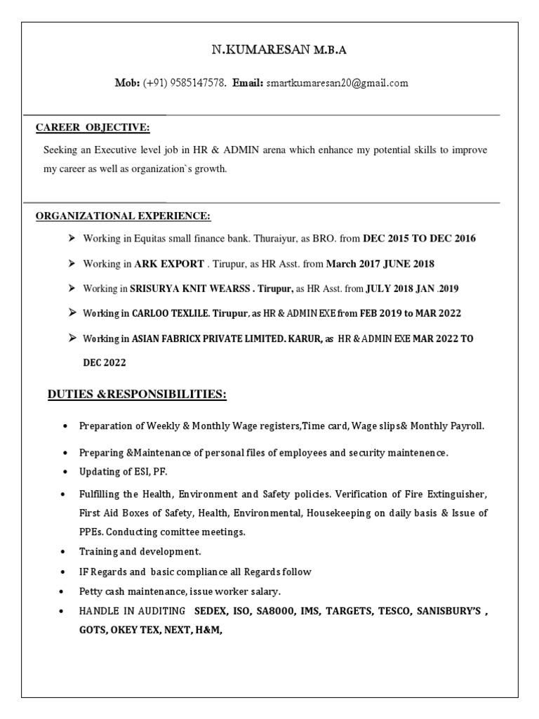 KMR Resume | PDF | Business | Computing