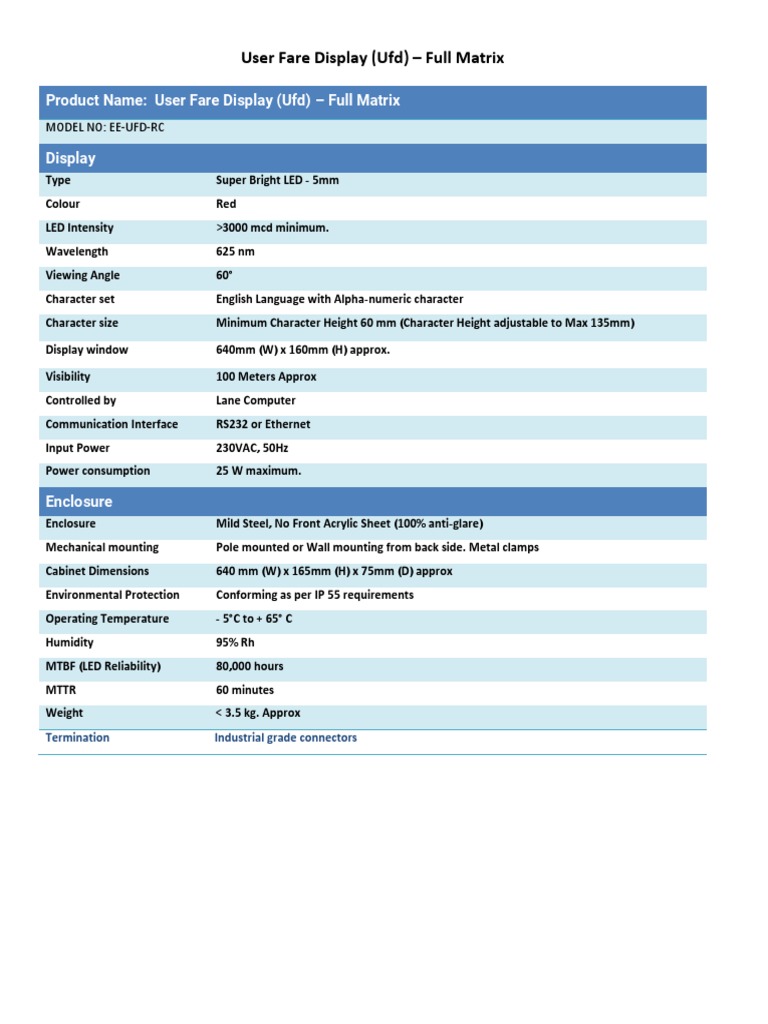 User Fare Display | PDF