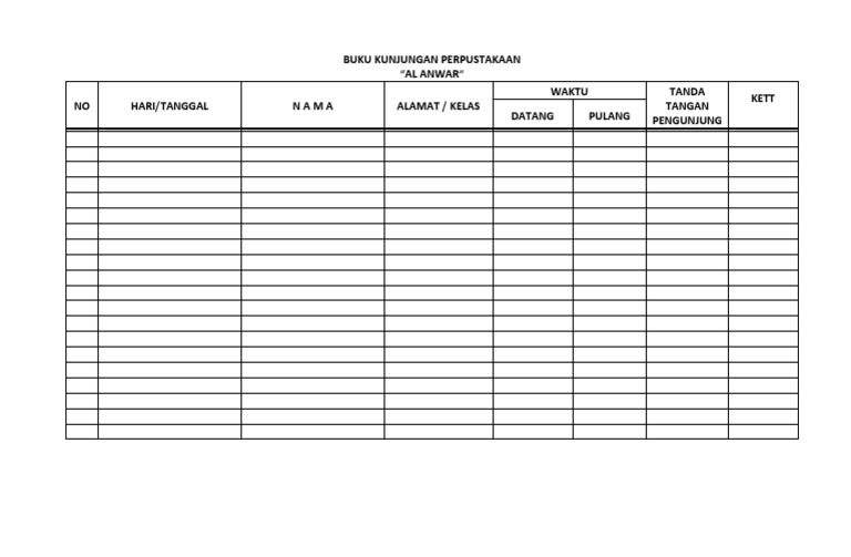 Buku Kunjungan Perpustakaan | PDF