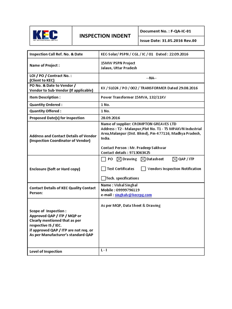 Inspection Call | PDF | Computing | Systems Engineering