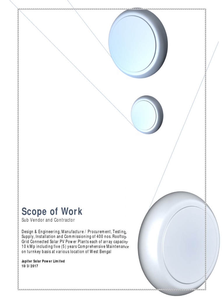 Scope of Work School Project - 05072017 | PDF | Solar Power | Photovoltaics