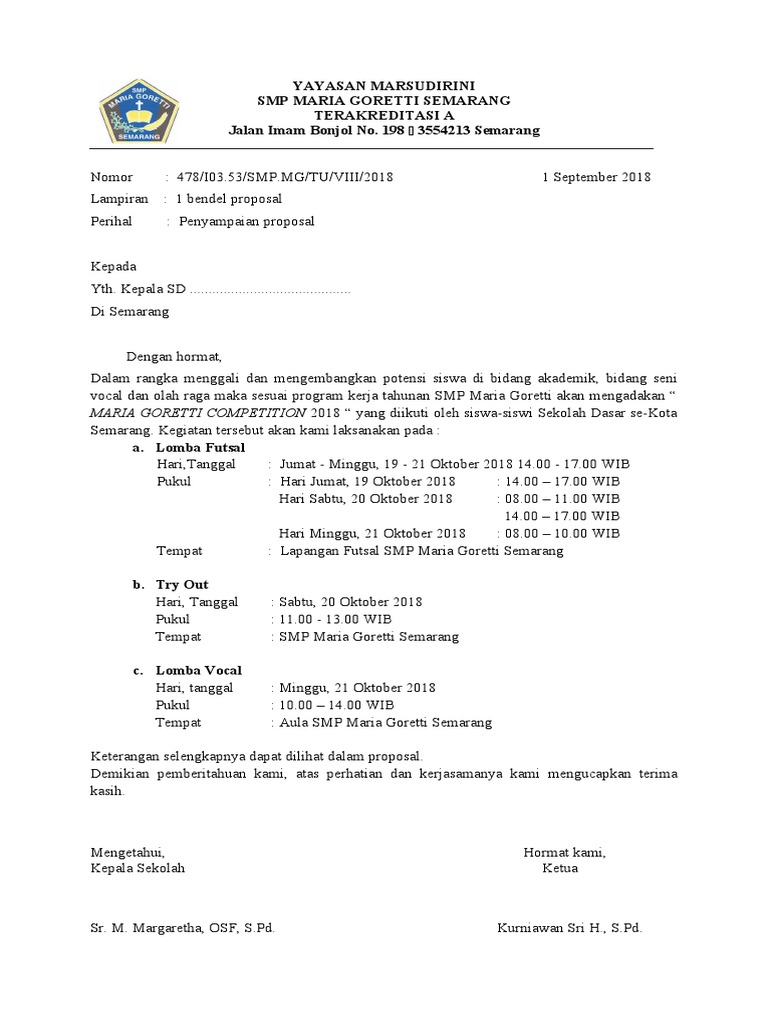 Surat Pengantar Proposal | PDF