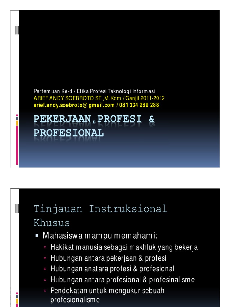 Pekerjaan, Profesi - Profesional | PDF
