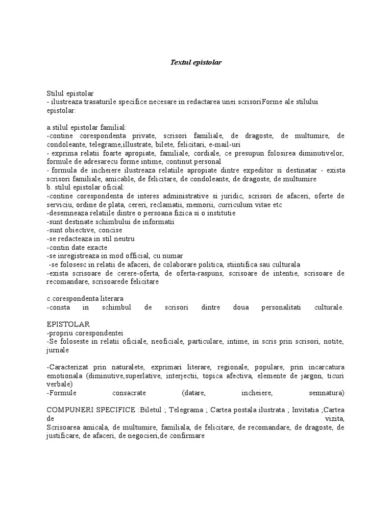 Textul Epistolar | PDF