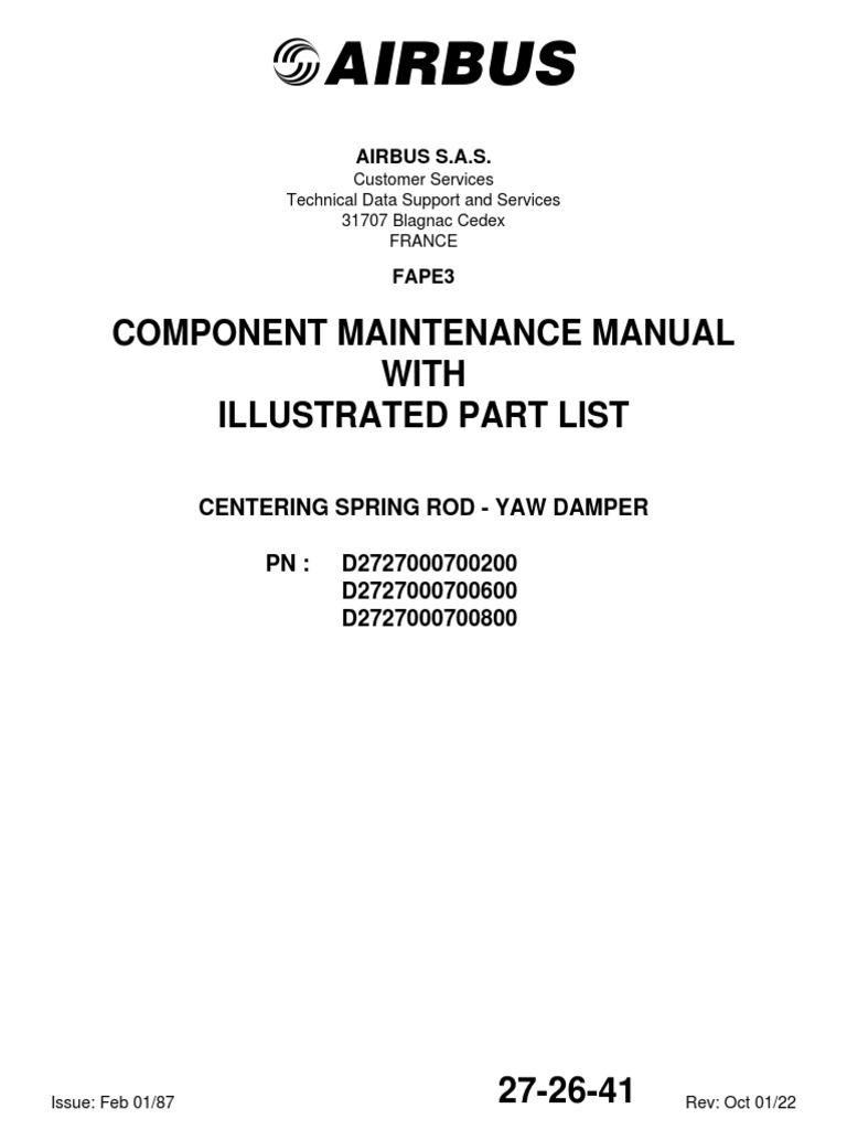 @airbus: Component Maintenance Manual With Illustrated Part List | PDF ...
