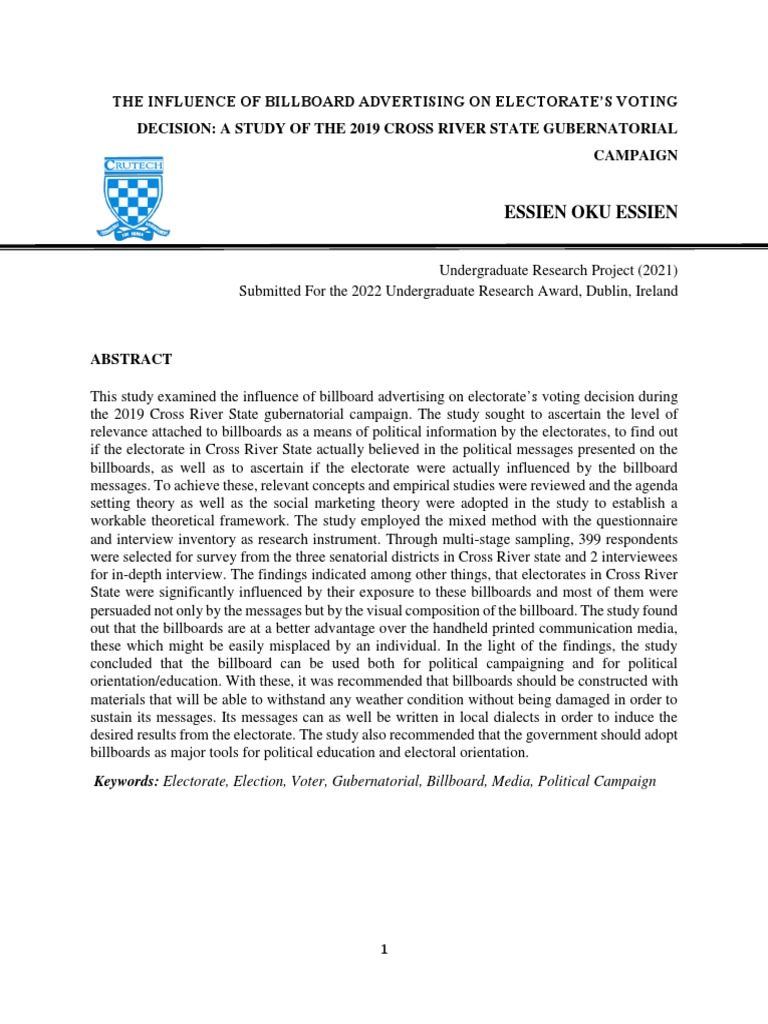 Political Advertising Thesis | PDF | Political Campaigns | Advertising