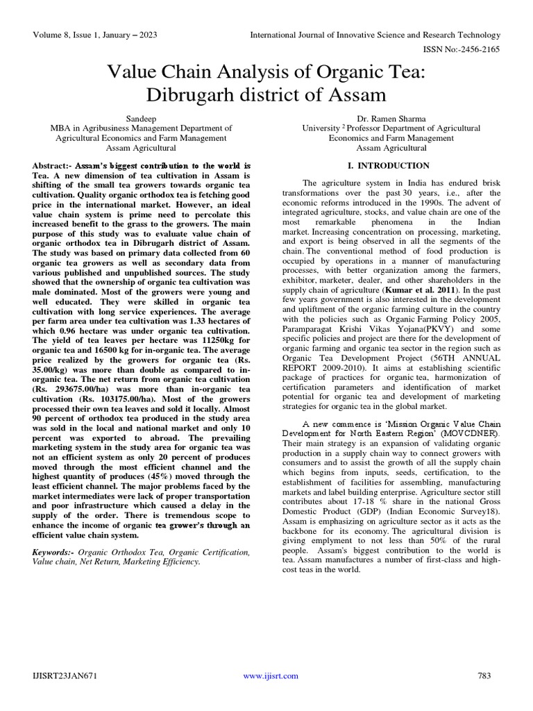 Organic Tea Value Chain in Assam | PDF | Agriculture | Tea