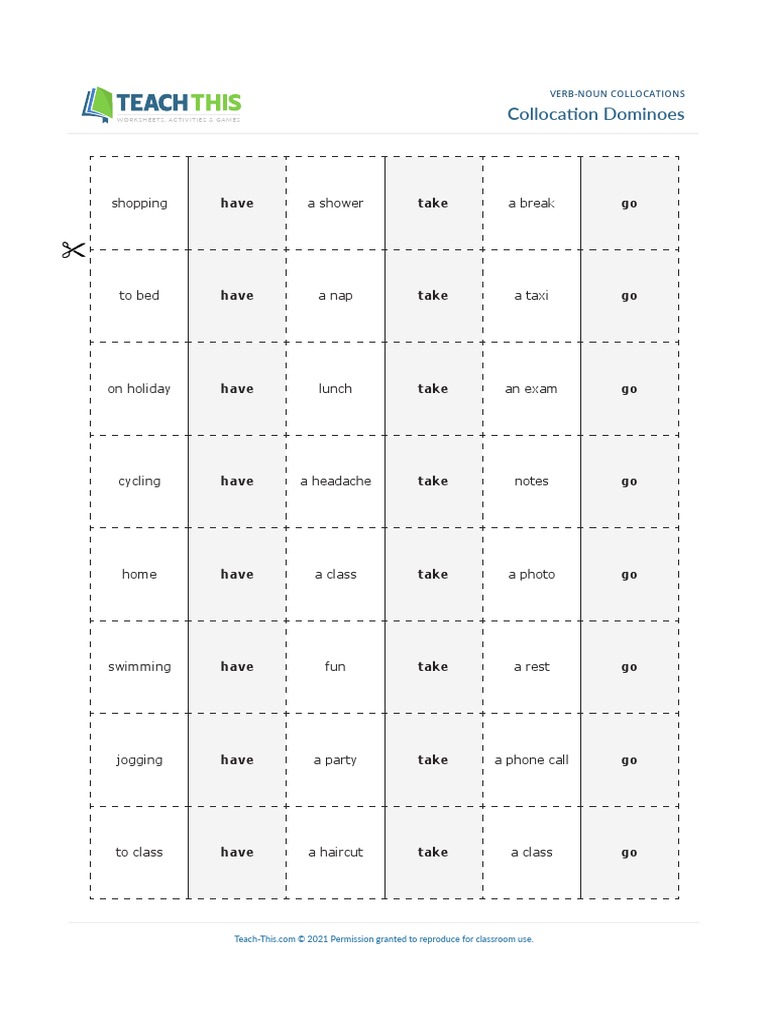 Dominoes Collocation | PDF