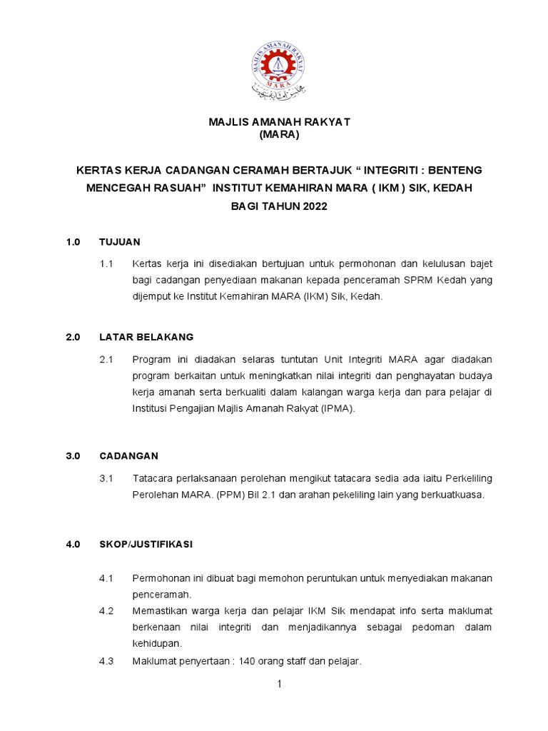 Kertas Kerja Ceramah | PDF