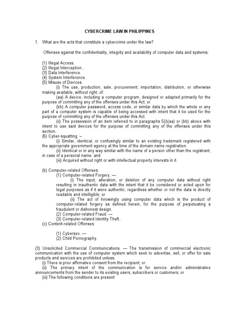 Cybercrime Law in Philippines | PDF | Computer Network | Surveillance