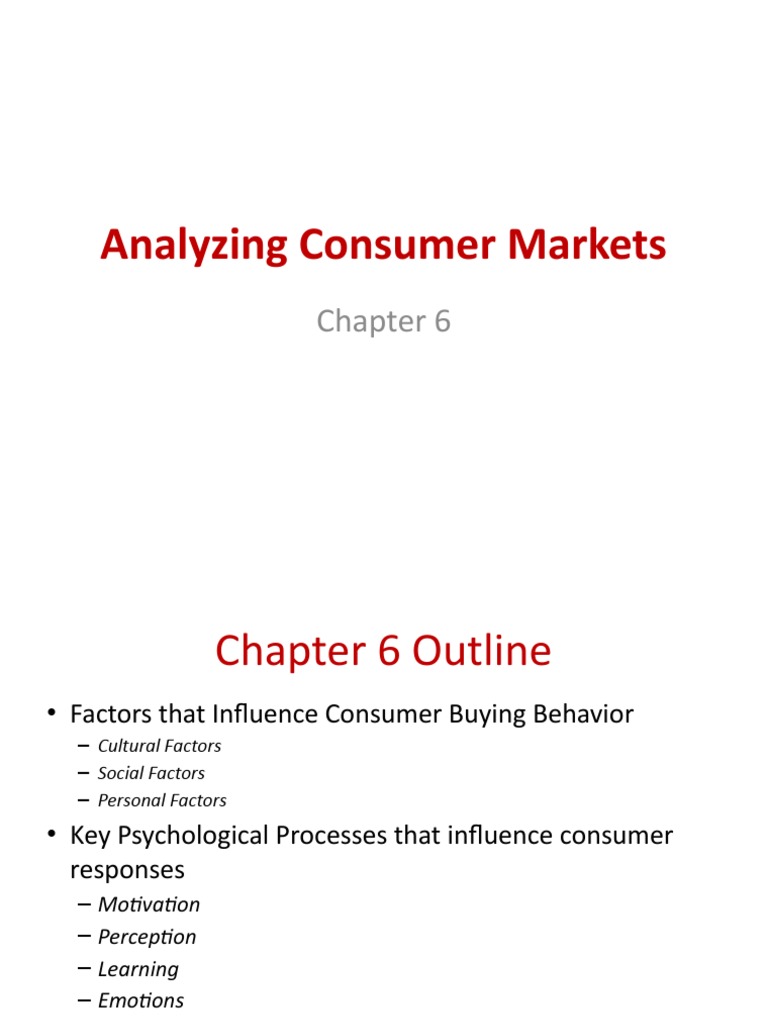 Chapter 6 Analyzing Consumer Markets | PDF