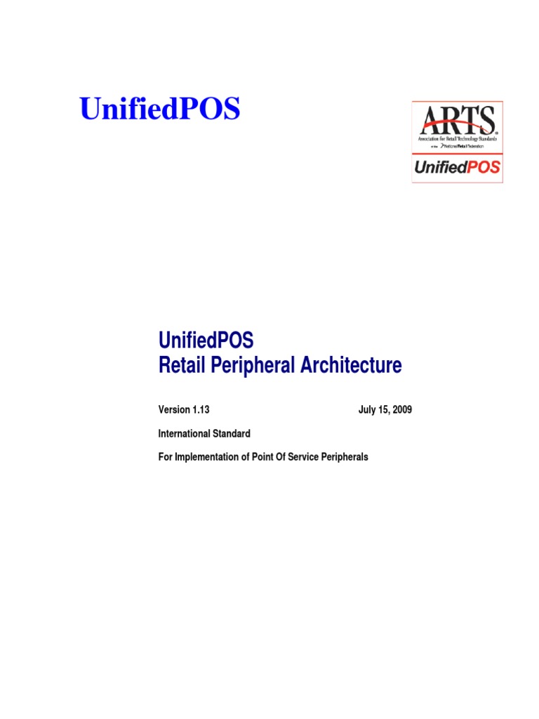 UnifiedPOS Version 1.13 | PDF | Unified Modeling Language | Receipt
