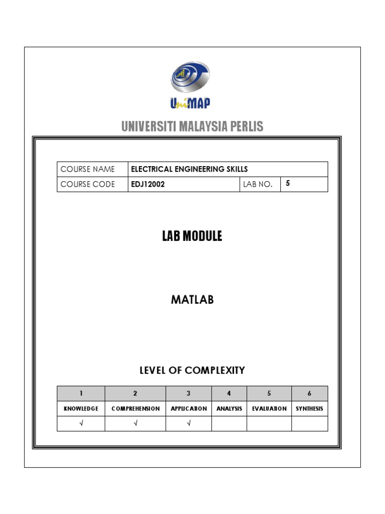 Co5 Module Edj12002-Matlab - 2022 | PDF