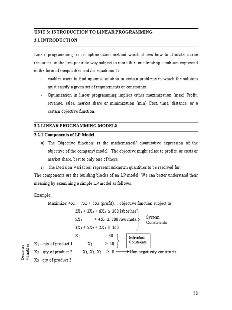 Unit 3 Maths For Financ New | PDF | Mathematical Optimization | Linear Programming