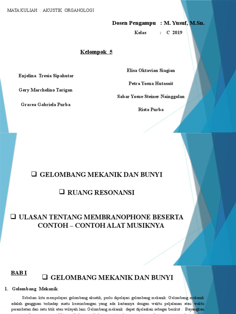 Akustik Organologi Kelompok 1 | PDF | Sains & Matematika