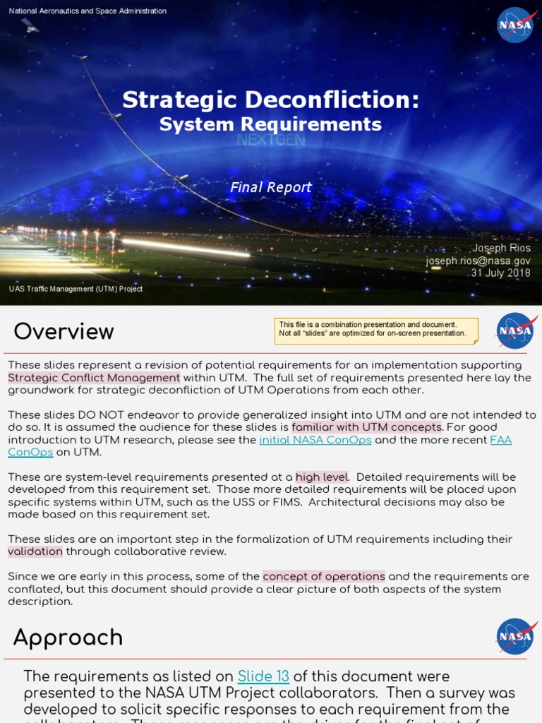 UTM Strategic Deconfliction Requirements | PDF | Negotiation | Unmanned ...