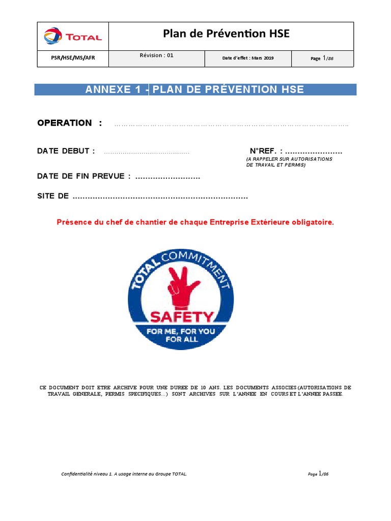 01-Plan de Prévention HSE | PDF | Sécurité | Business