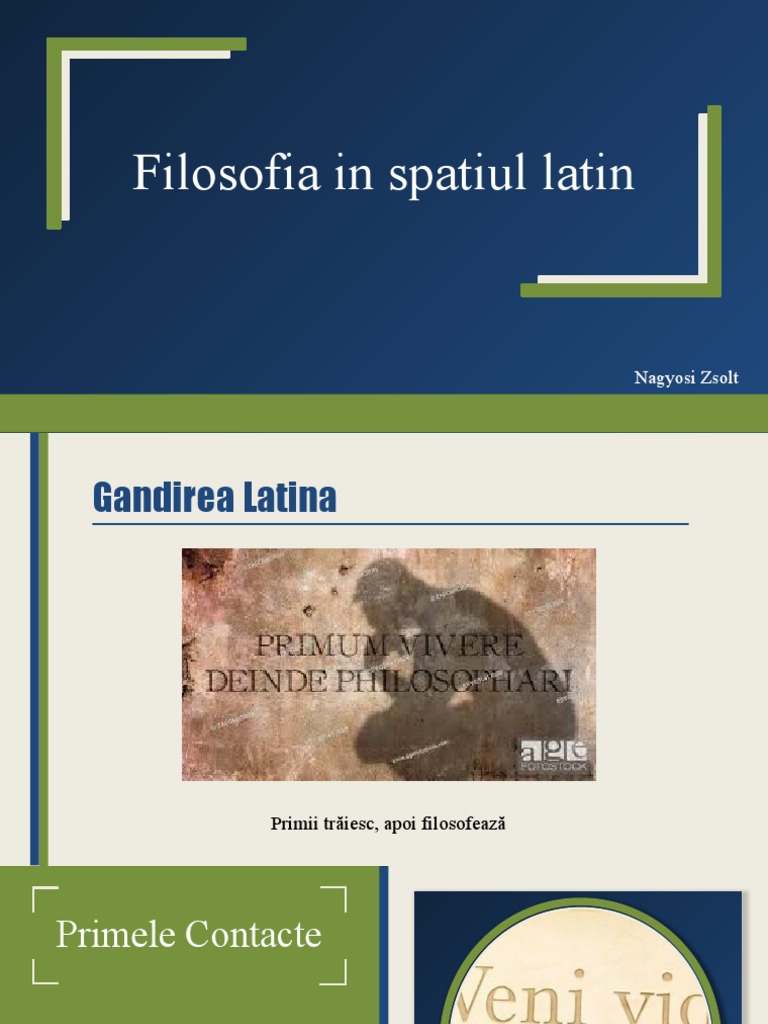 Filosofia in Spatiul Latin | PDF
