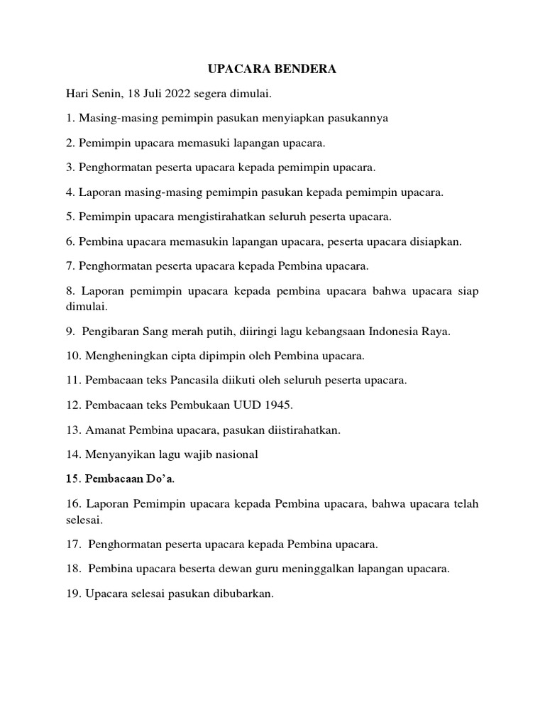 Teks Protokol Upacara | PDF