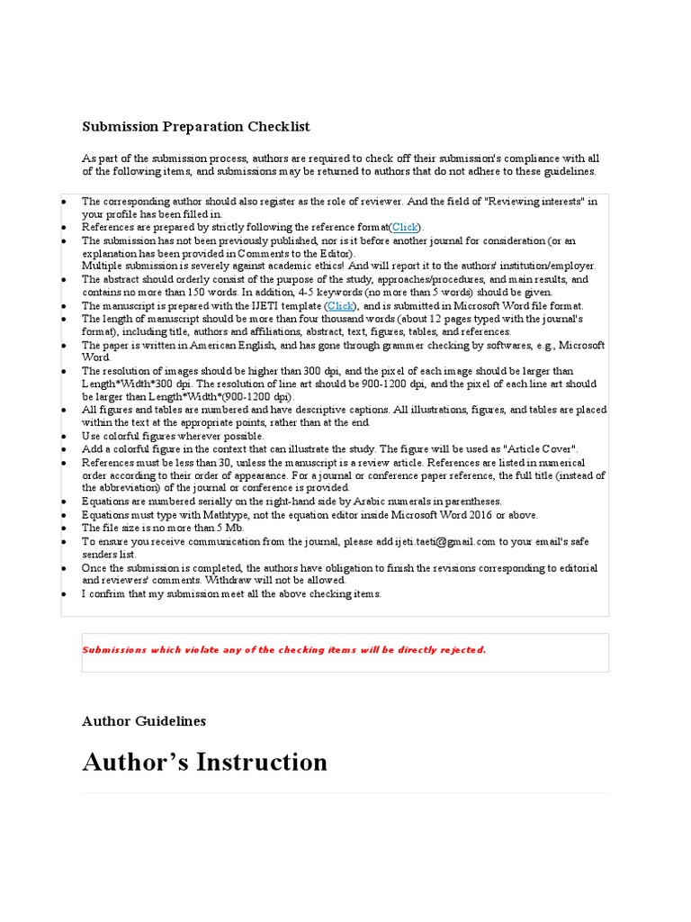 Submission Preparation Checklist | PDF | Creative Commons License ...