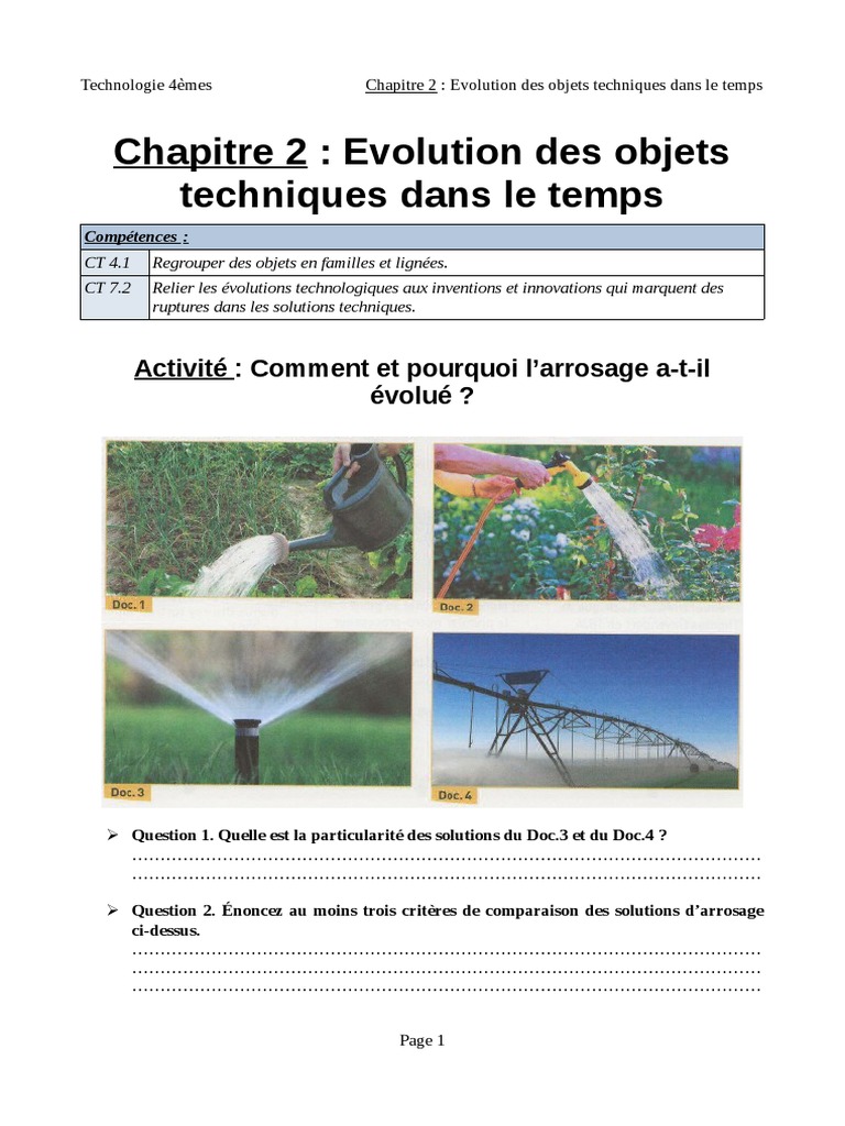 Chaptire 2 - Evolution Des Objets Techniques Dans Le Temps | PDF