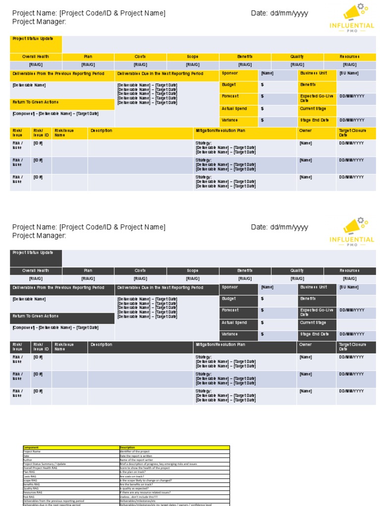 Project Status Report Template | PDF | Risk | Business