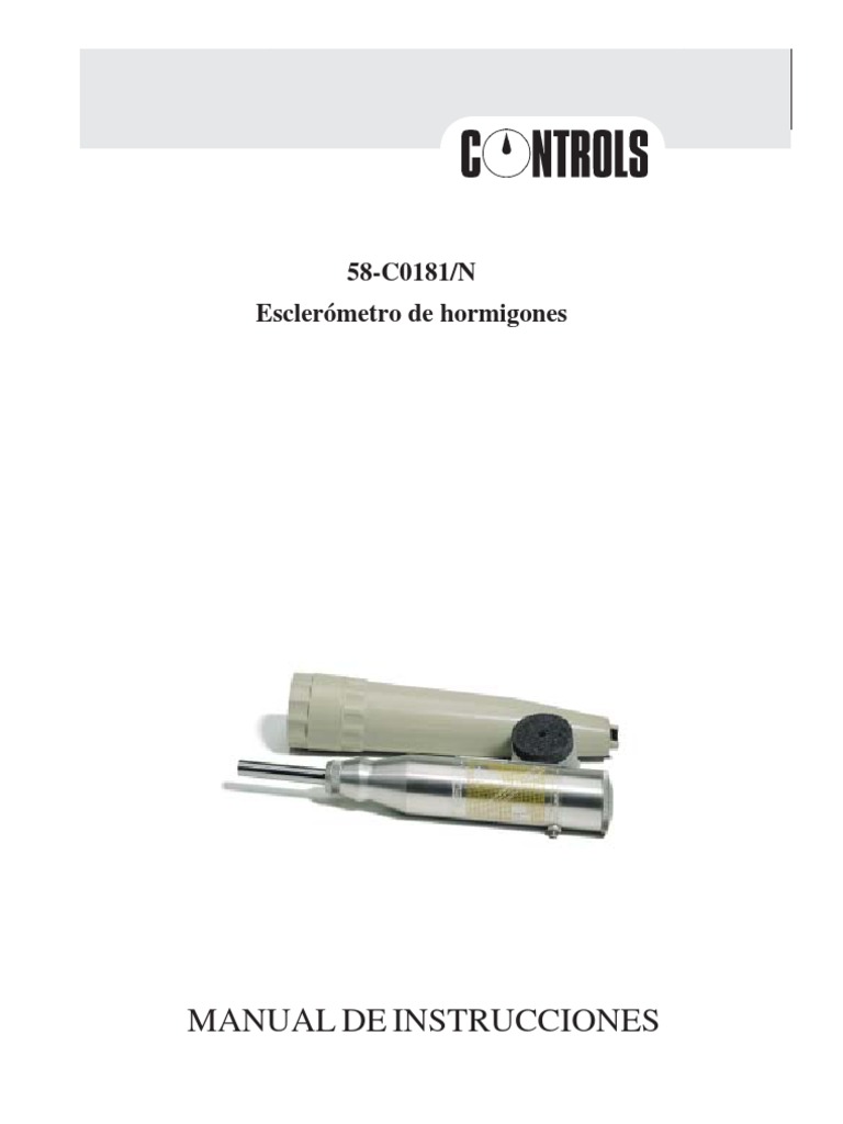 Manual de Uso del Esclerómetro C0181 | PDF | Cemento | Calibración