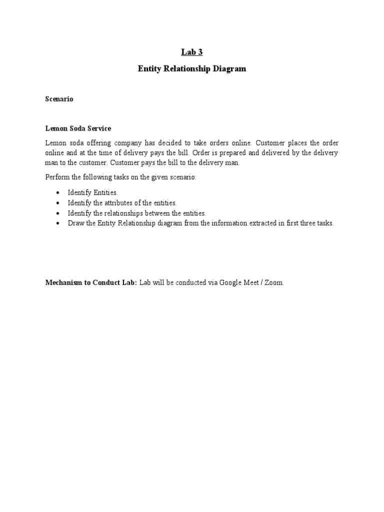 Lab 3-Entity Relationship Diagram | PDF