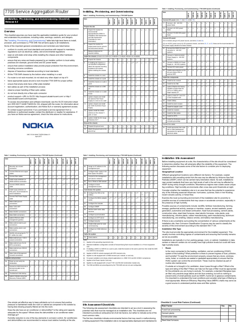 3HE12134AAAATQZZA01 - V1 - 7705 SAR Installation Provisioning and ...
