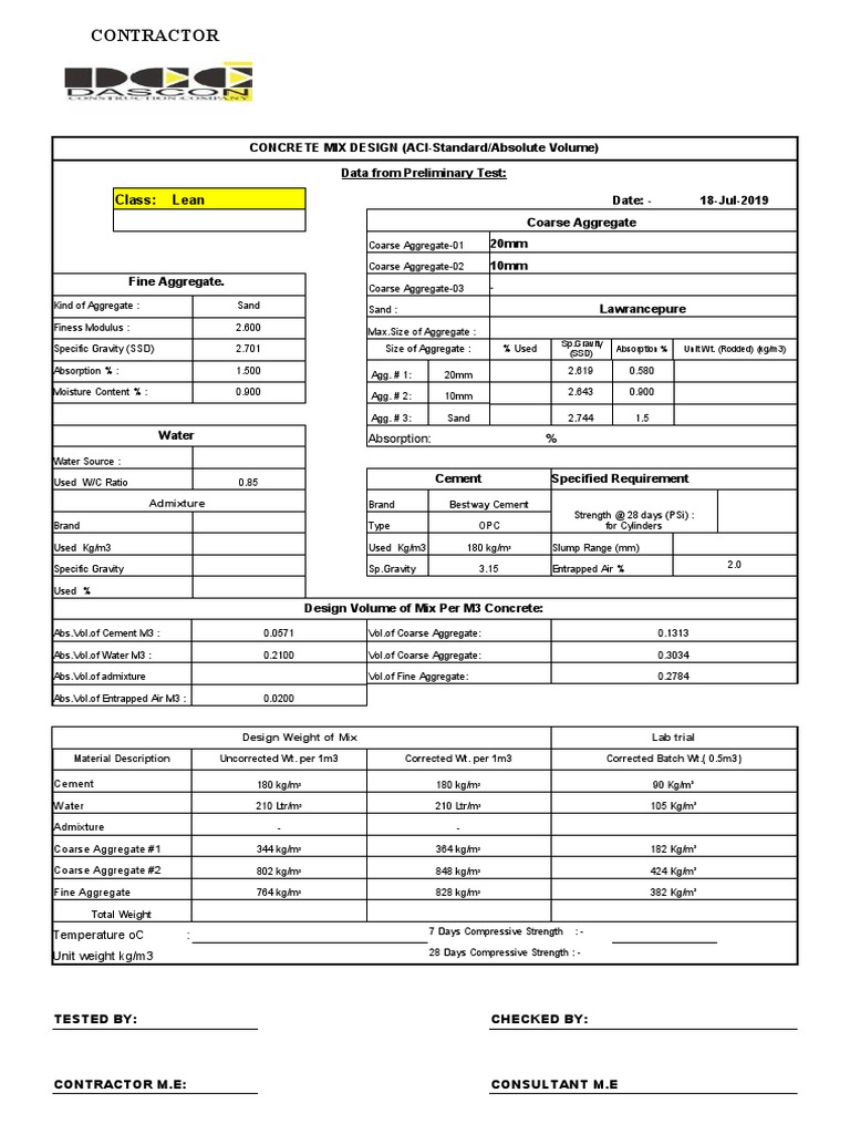 Mix Design | PDF | Concrete | Construction Aggregate