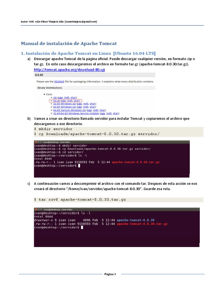 Manual-Instalacion Tomcat Linux | PDF