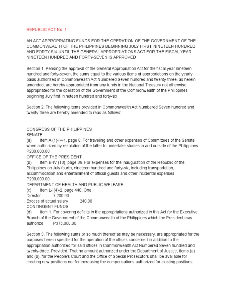 Republic Act of Philippines | PDF | Government | Public Law