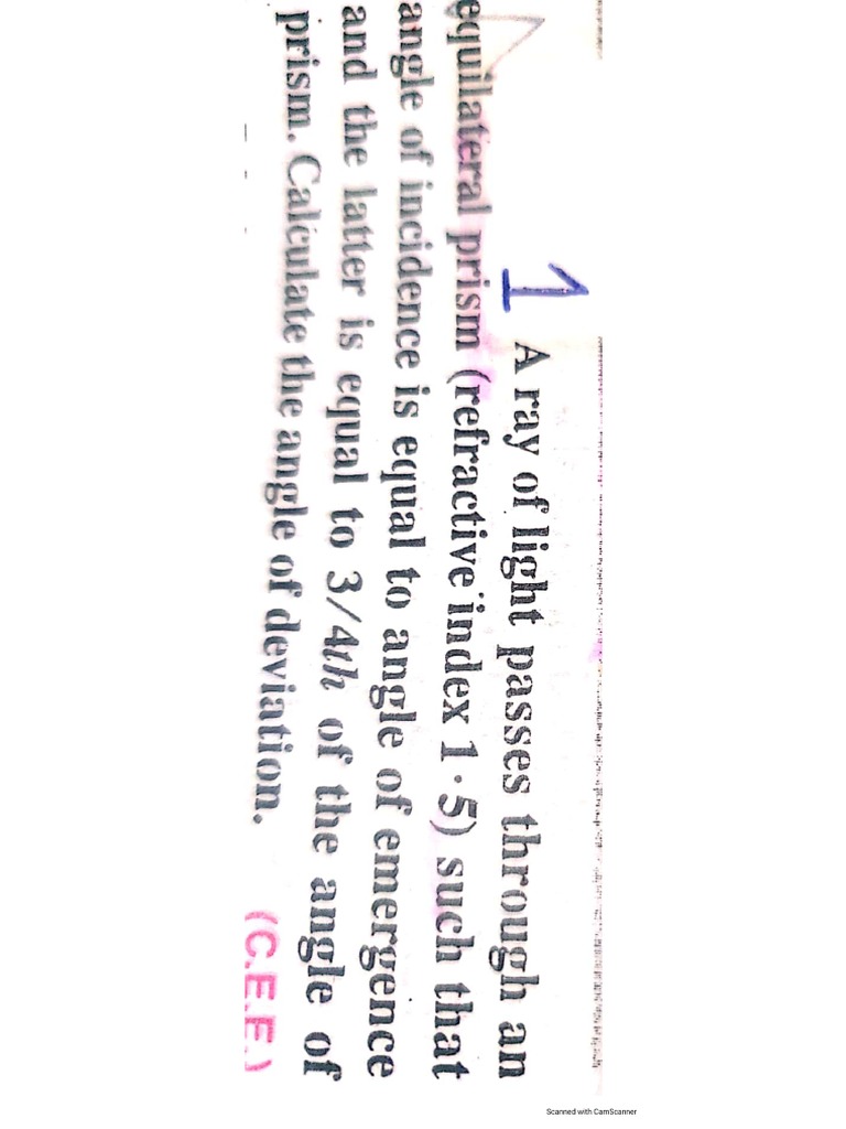 Numericals of Prism | PDF