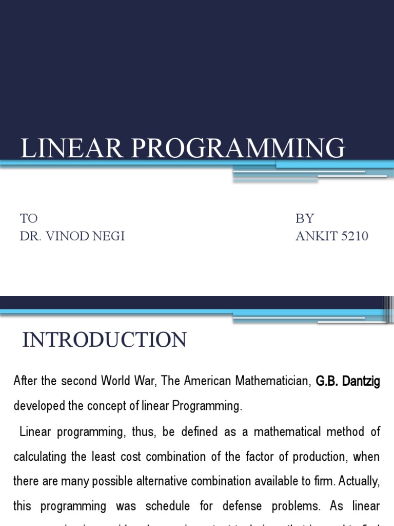 Linear Programming | Download Free PDF | Linear Programming | Mathematical Optimization