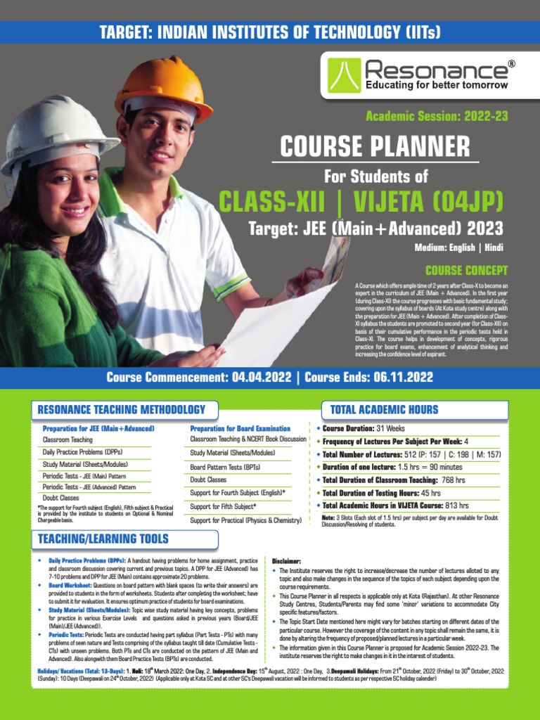 Preparing Top Indian Talent: Course Planner for Targeting Admission to ...