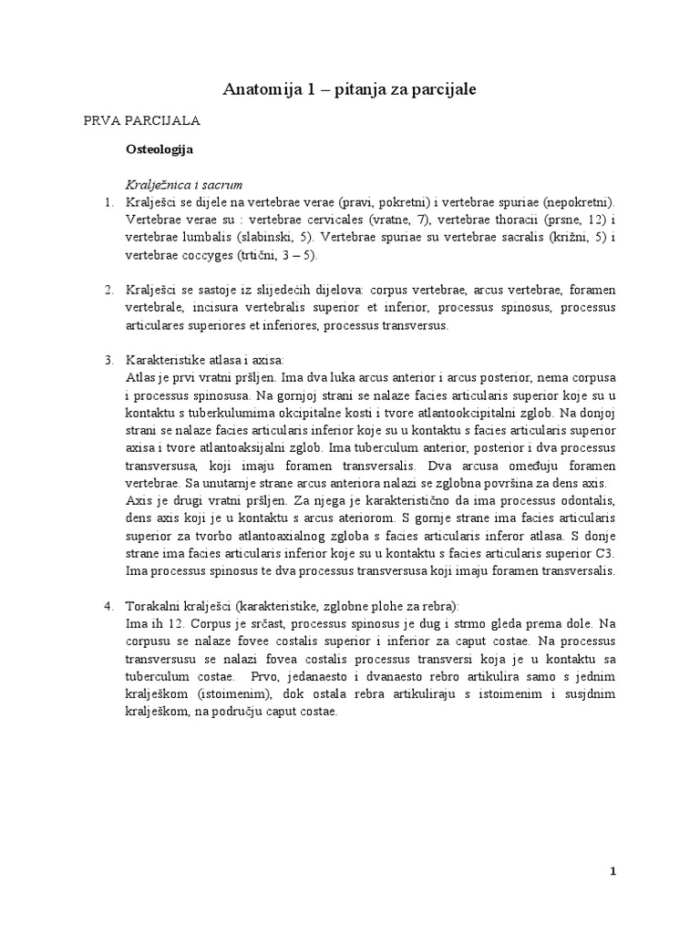 Anatomija 1 | PDF