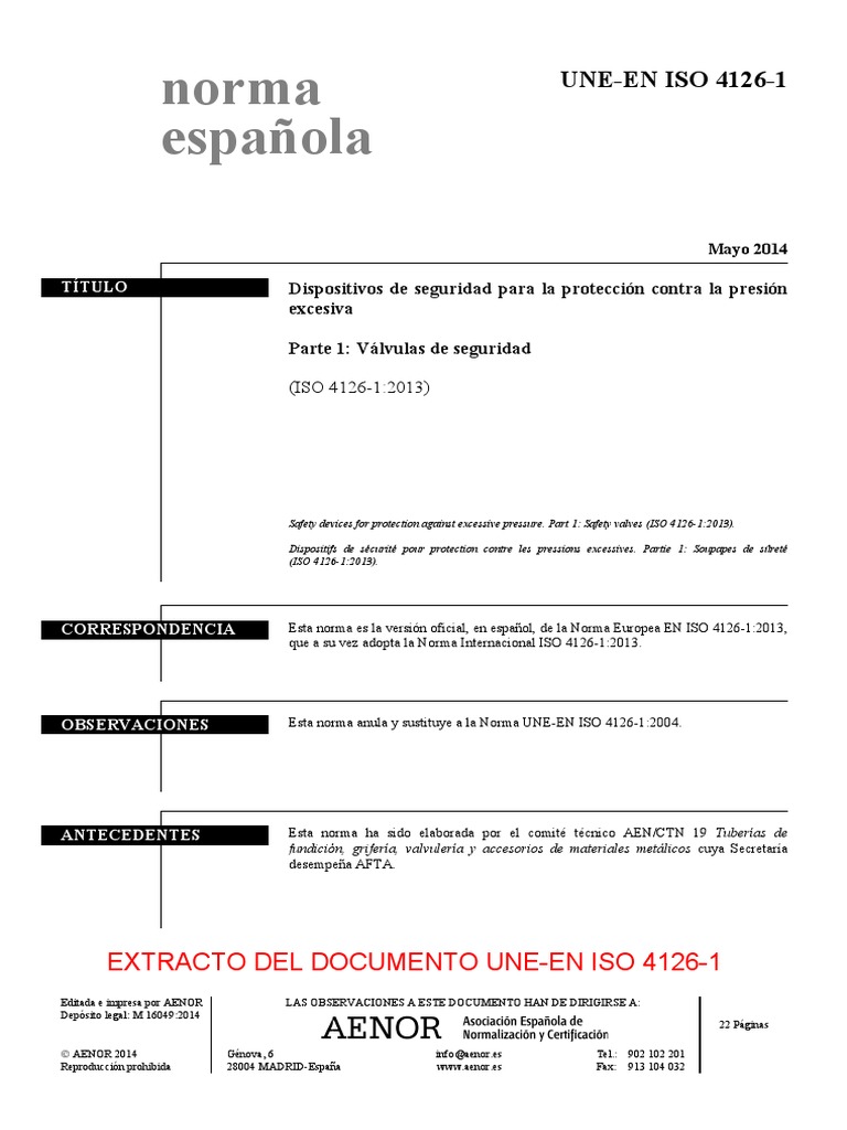 Une-En Iso 4126-1 | PDF | Ingeniería Química | Ingeniería mecánica