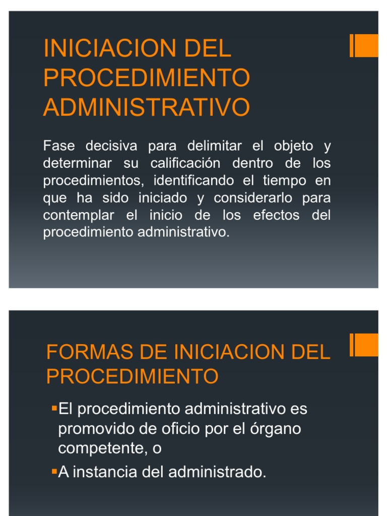 Iniciación del Procedimiento Administrativo | PDF