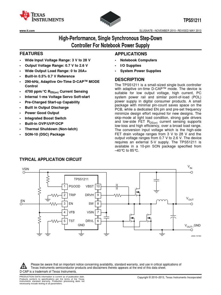 Tps 51211 | PDF | Field Effect Transistor | Electronics