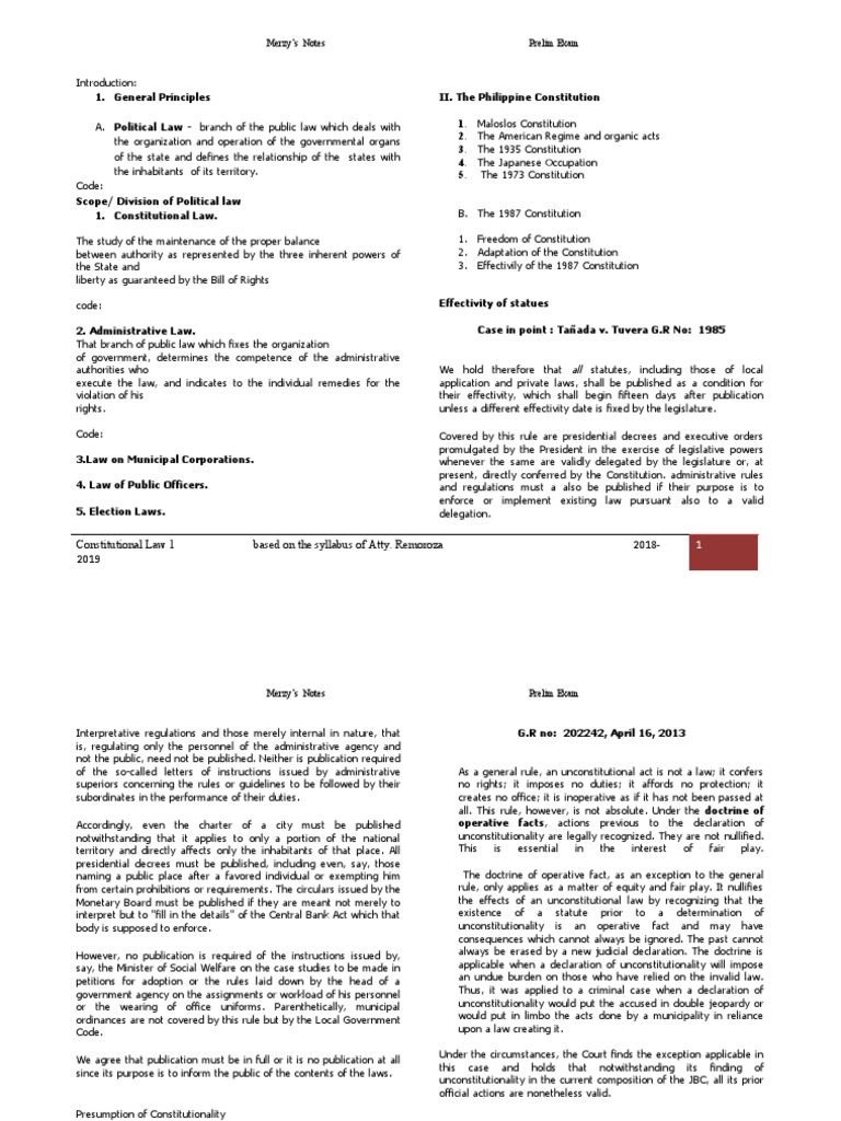 Consti Law 1 | PDF | Constitution | Impeachment