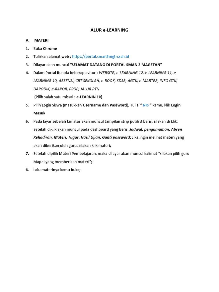 Alur e Learning Siswa | PDF